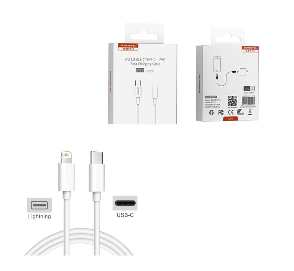 Cable TIPO C a IOS de carga rápida SOMOSTEL - Nitro Systems